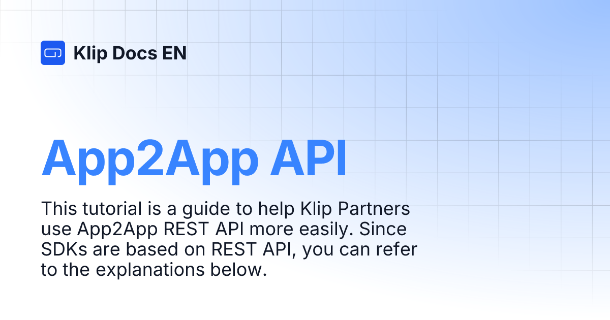 App2App API | Klip Docs EN